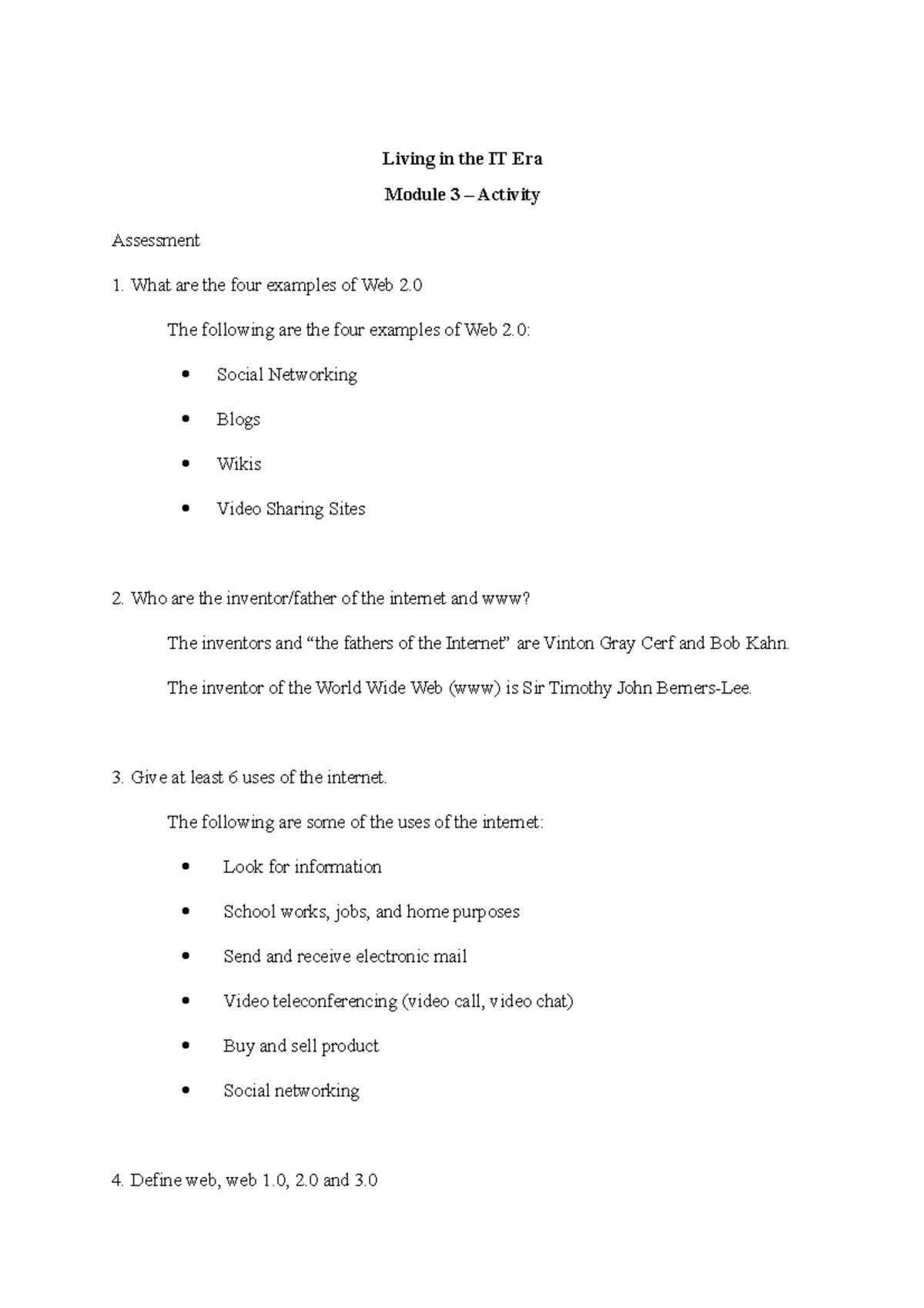 Living in the IT Era Module 3 - Activity - Living in the IT Era Module ...