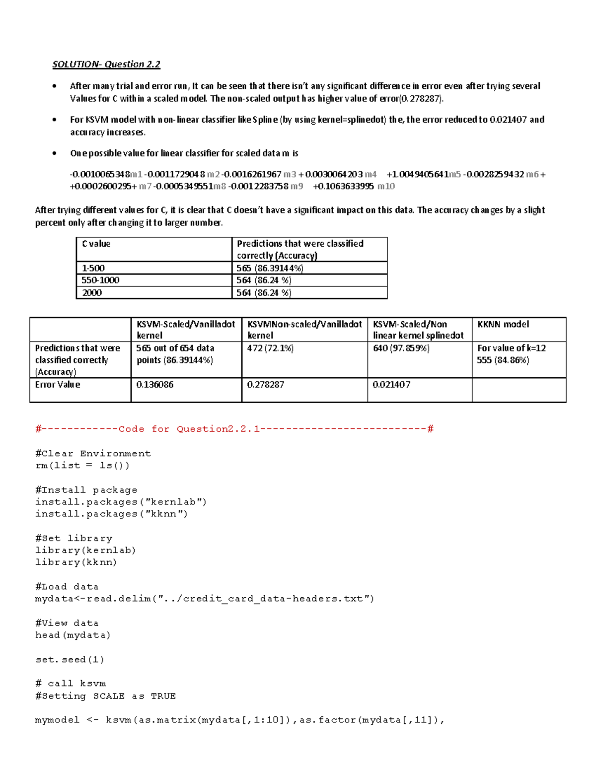 Hw2 - Hw2 - SOLUTION- Question 2. After many trial and error run, It can be seen that there isn ...