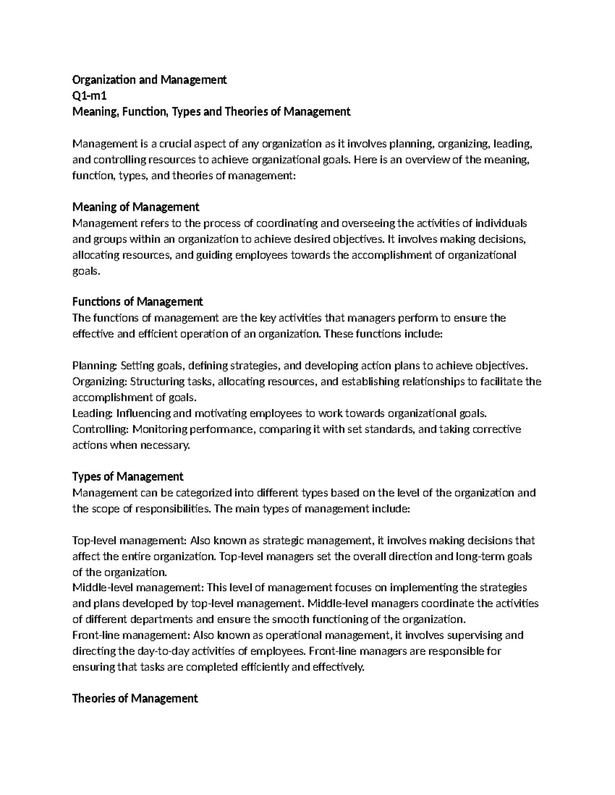 Q1-M1 Organization and Management - Organization and Management Q1-m ...