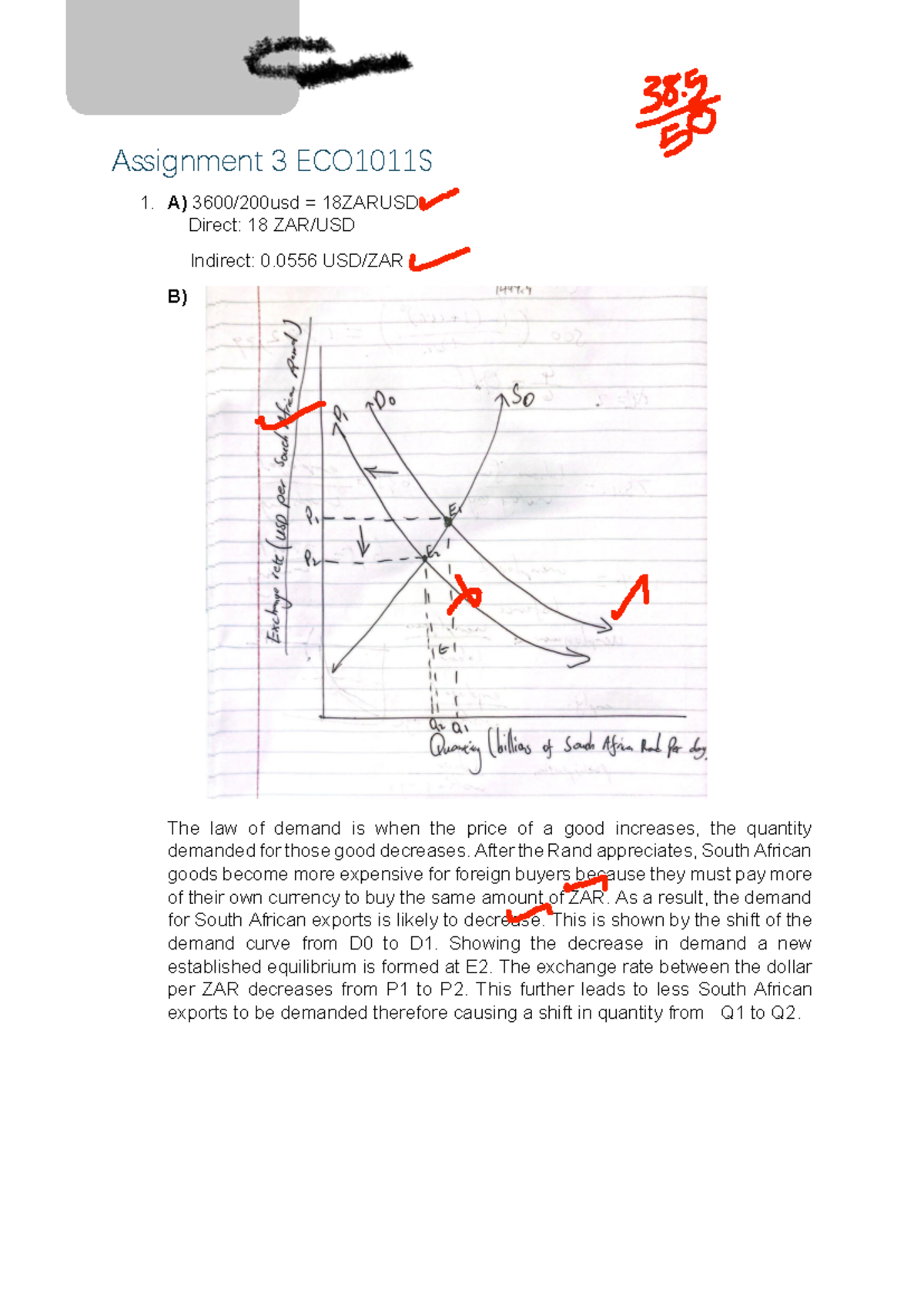 Assigment 3 blocked - MEMO - Assignment 3 ECO1011S A) 3600/200usd ...
