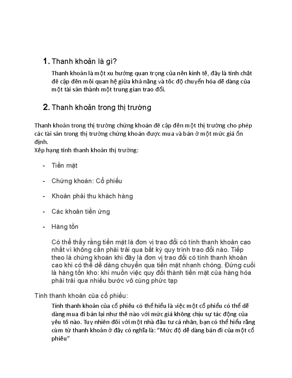 Thanh khoản là gì - 1. Thanh khoản là gì? Thanh kho n là m t xu hả ộ ướng quan tr ng c a nềền ...