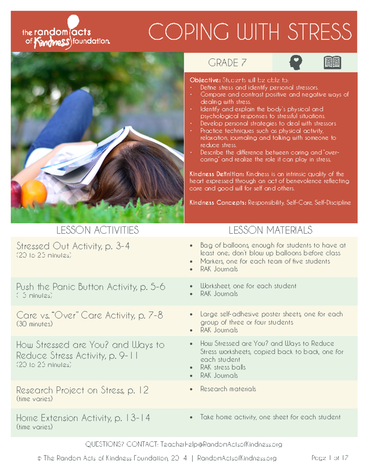 7-Coping-With-Stress lesson 1 - © The Random Acts of Kindness ...