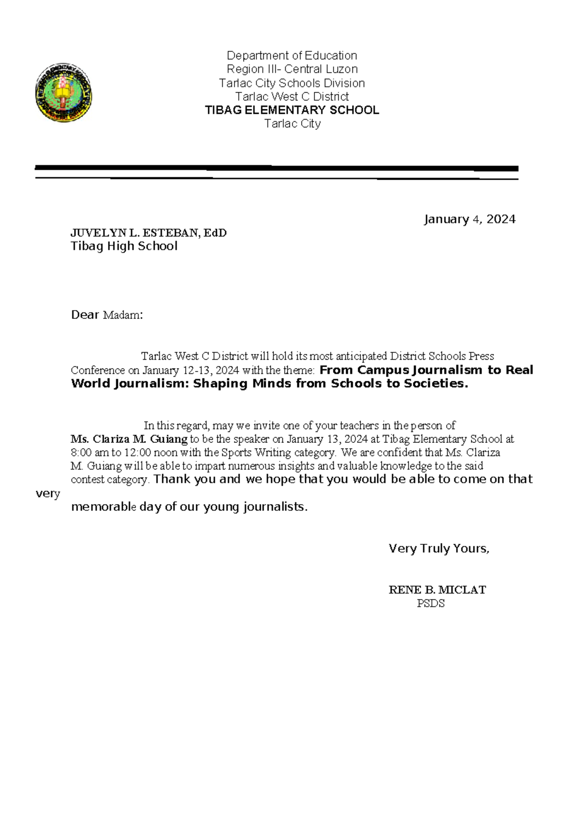 Letter-of-Invitation 5 - Department of Education Region III- Central ...