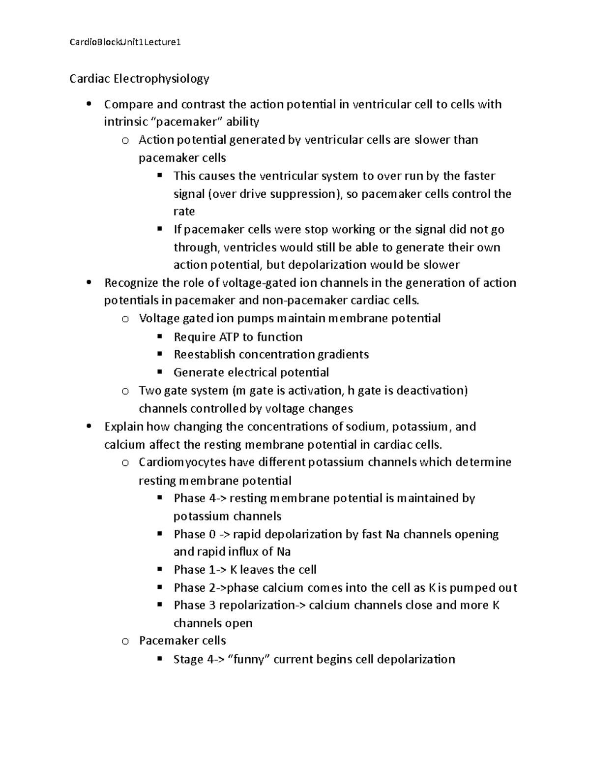 Unit1Lecture 1Cardiac Electrophysiology - CardioBlockUnit1Lecture ...