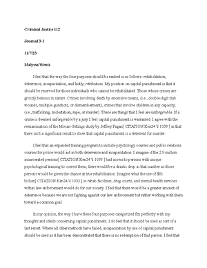 CJ 112 Module Three Assignment - Prompt Student Response Amendment ...