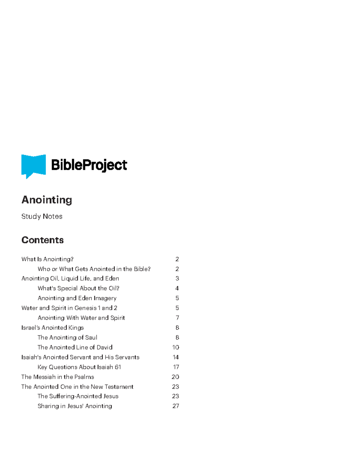 Anointing Study-Notes - Contents Anointing What Is Anointing? Who or ...