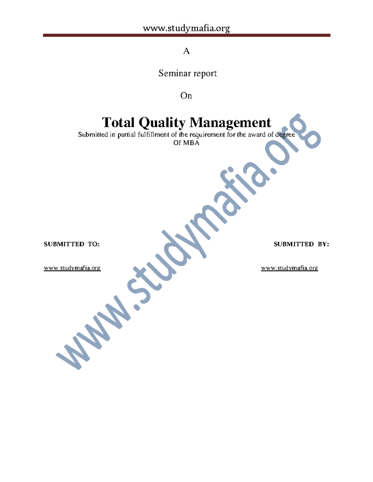 mba-Total-Quality-Management-report.pdf - A Seminar report On Total Quality Management Submitted ...