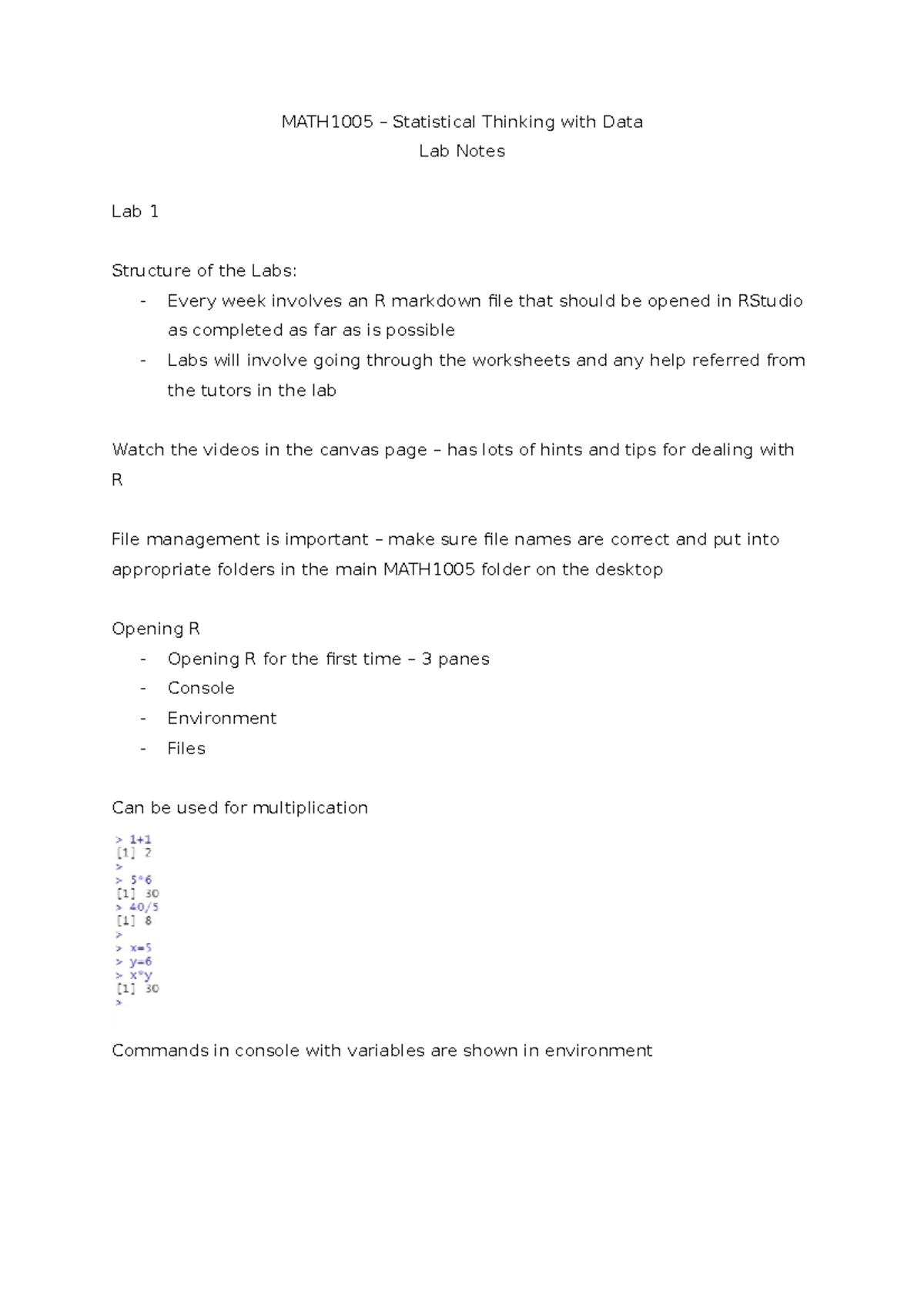 MATH1005 R Notes Labs - MATH1005 – Statistical Thinking with Data Lab ...