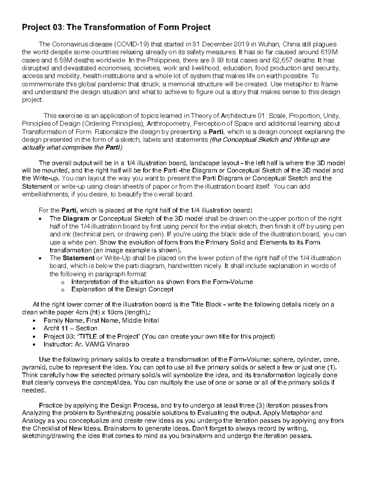 Project 03 Design Brief - Project 03 : The Transformation of Form ...