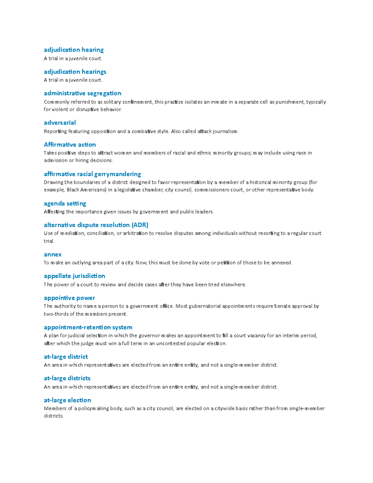 Vocab Term A-D - Important key terms needed for quizzes and exams ...