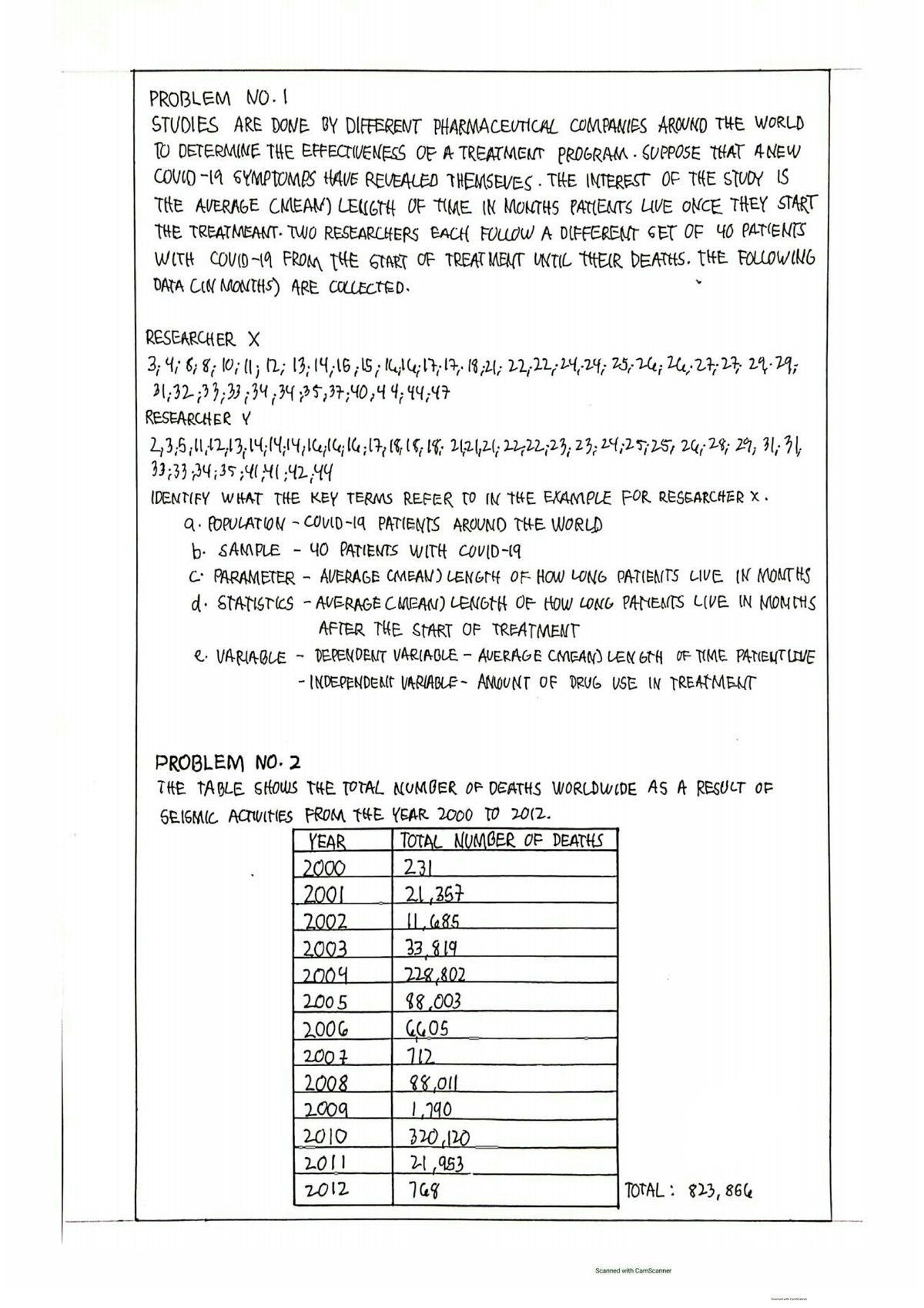 Statistics and Probability Chapter 1 (Practice Problems) - Engineering ...