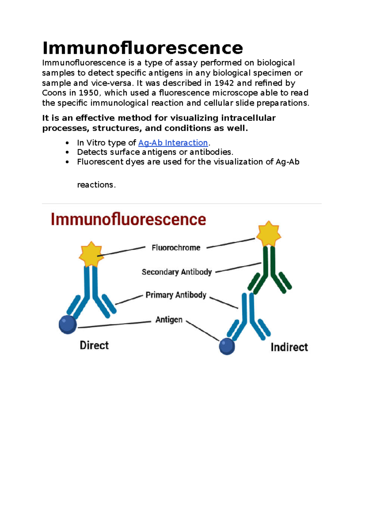 Immunofluorescence - Immunofluorescence Immunofluorescence is a type of ...