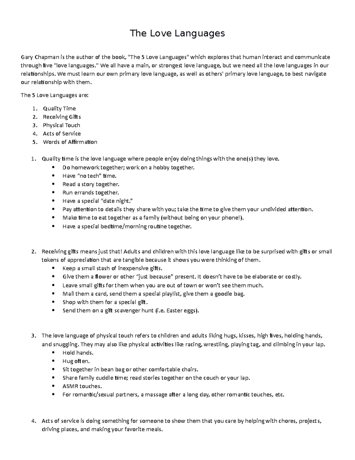 The Five Love Languages - The Love Languages Gary Chapman is the author ...