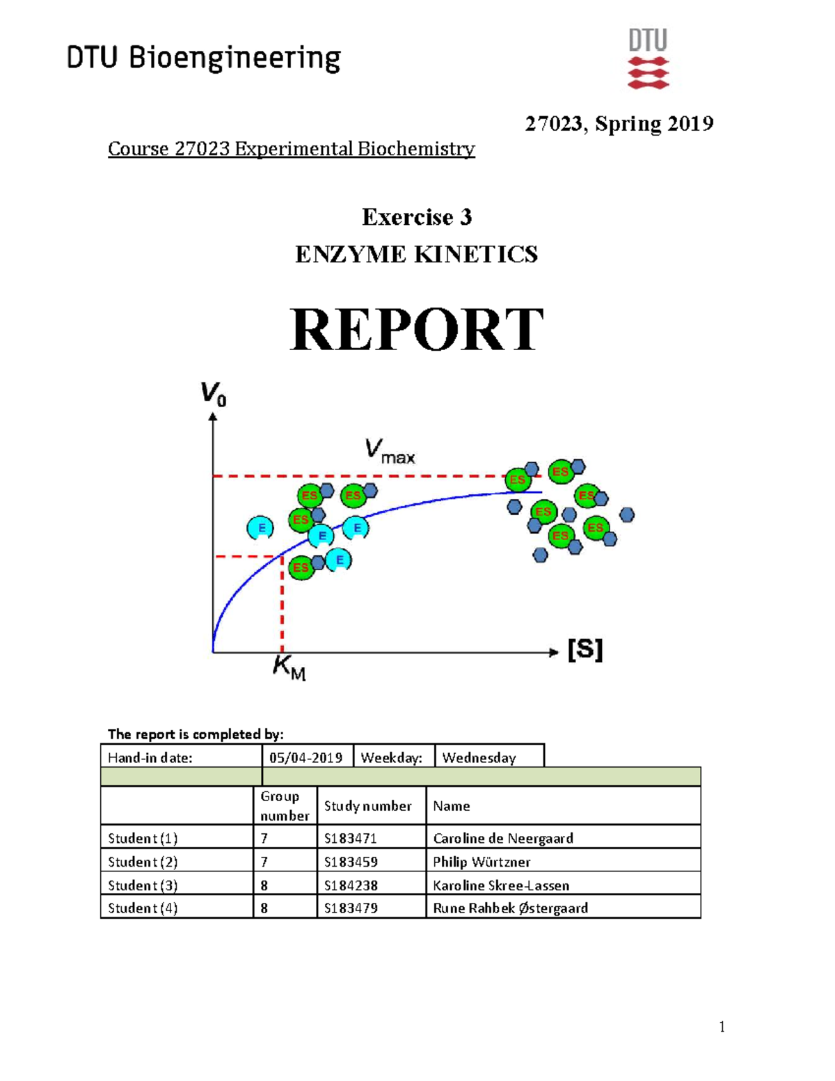 Exercise 3 - Enzyme kinetics approved - Warning: TT: undefined function: 32 Warning: Popup - Studocu