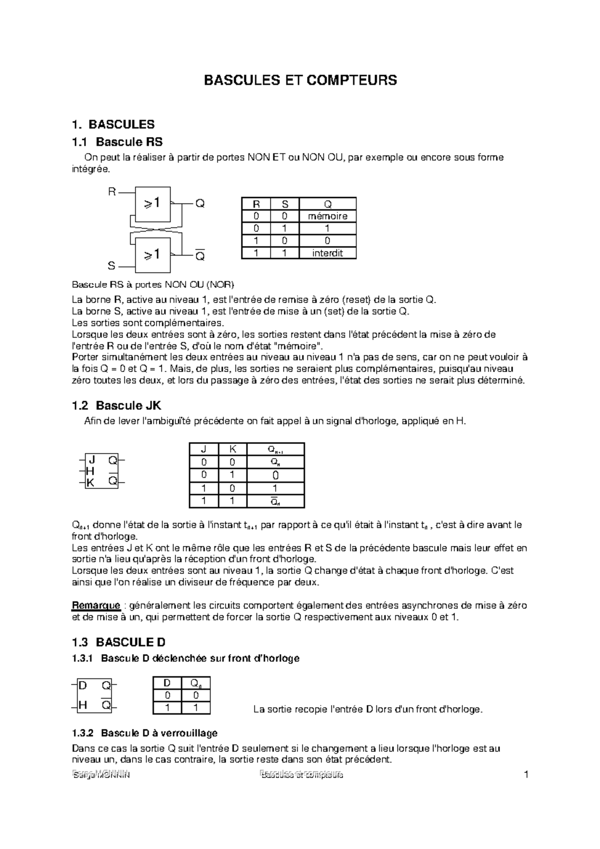 Bascules compteurs - Summary Science numérique - BASCULES ET COMPTEURS ...