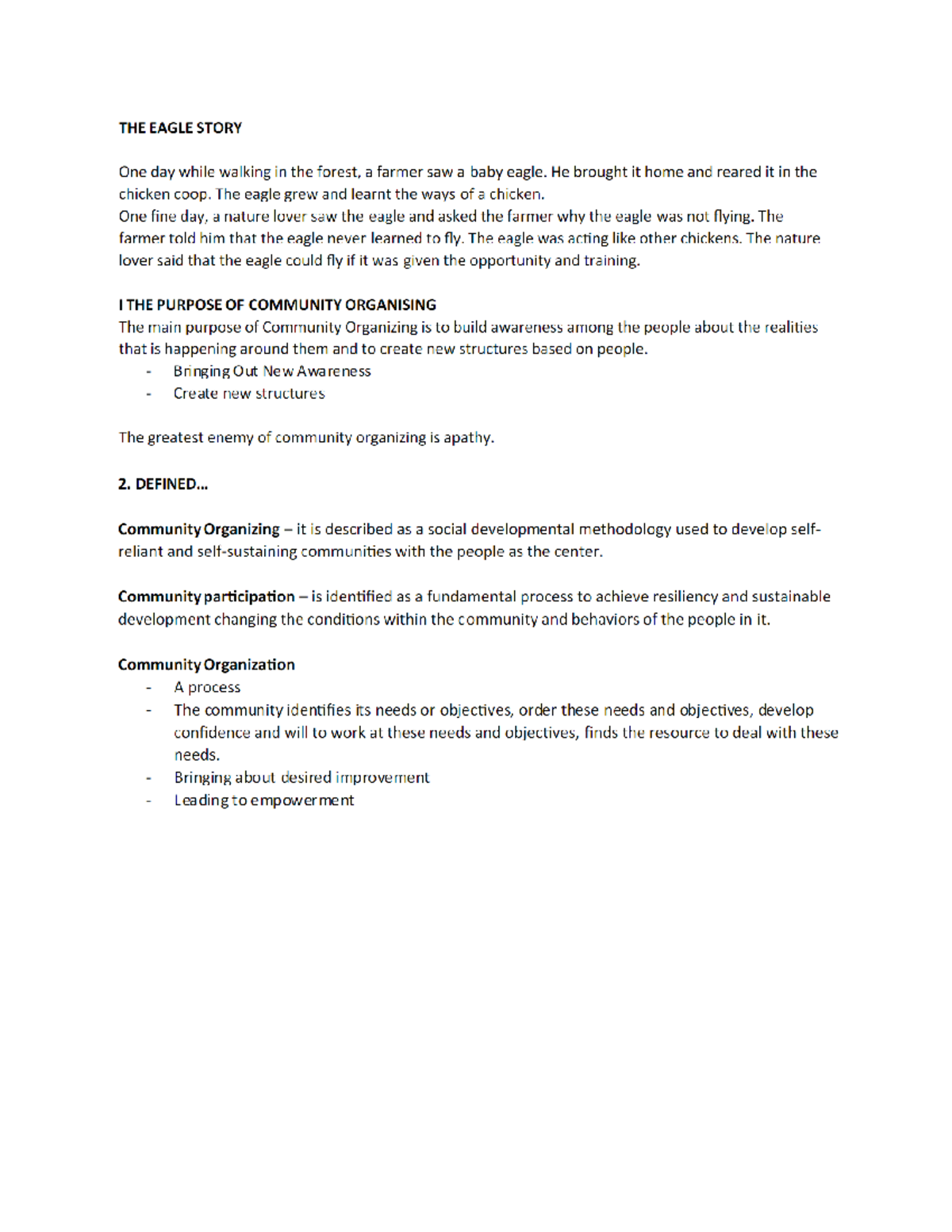 Community- Organizing - Community Development - Studocu