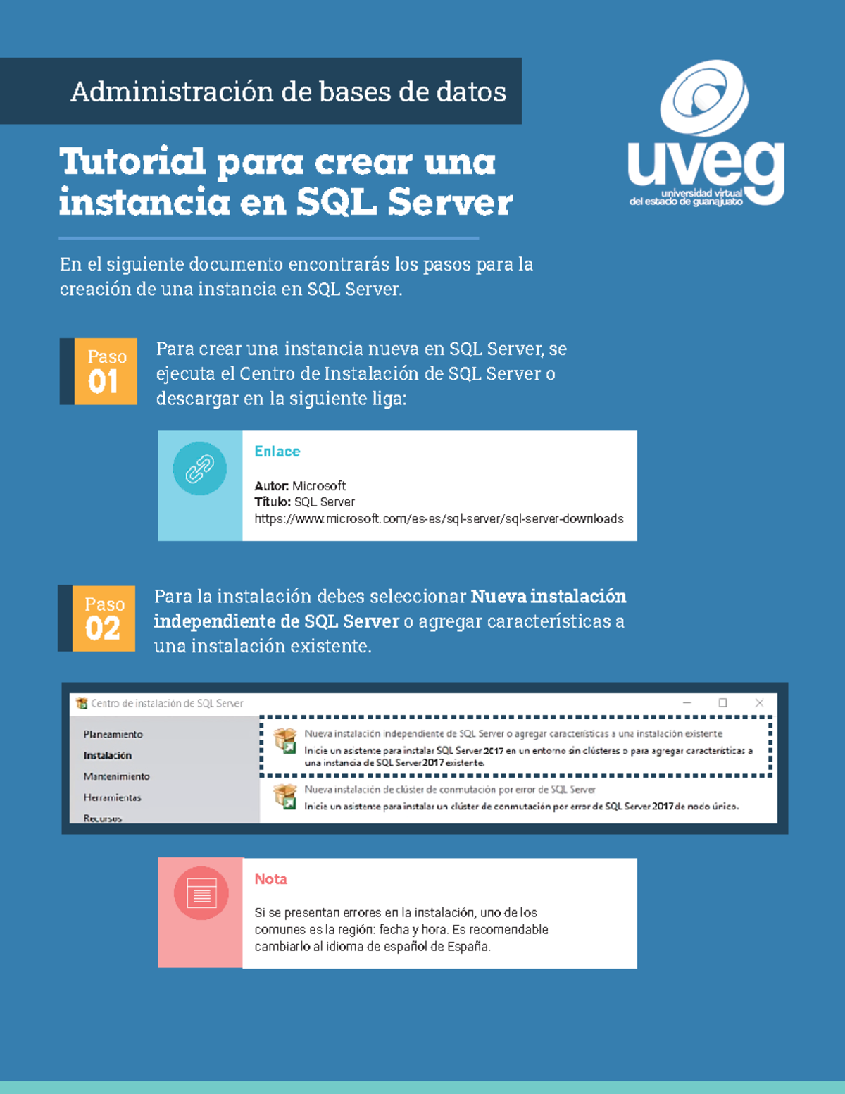Tutorial para crear una instancia en SQL Server CC - Tutorial para ...