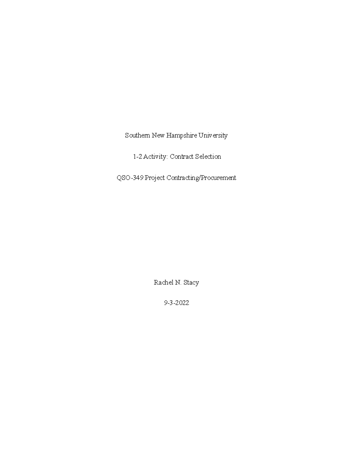 QSO349 Module One Assignment - Southern New Hampshire University 1-2 ...