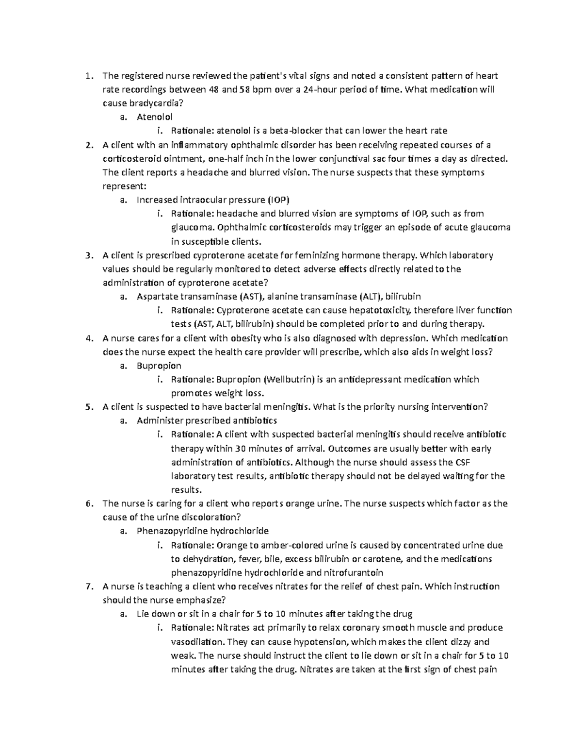 practice questions - The registered nurse reviewed the patient's vital ...