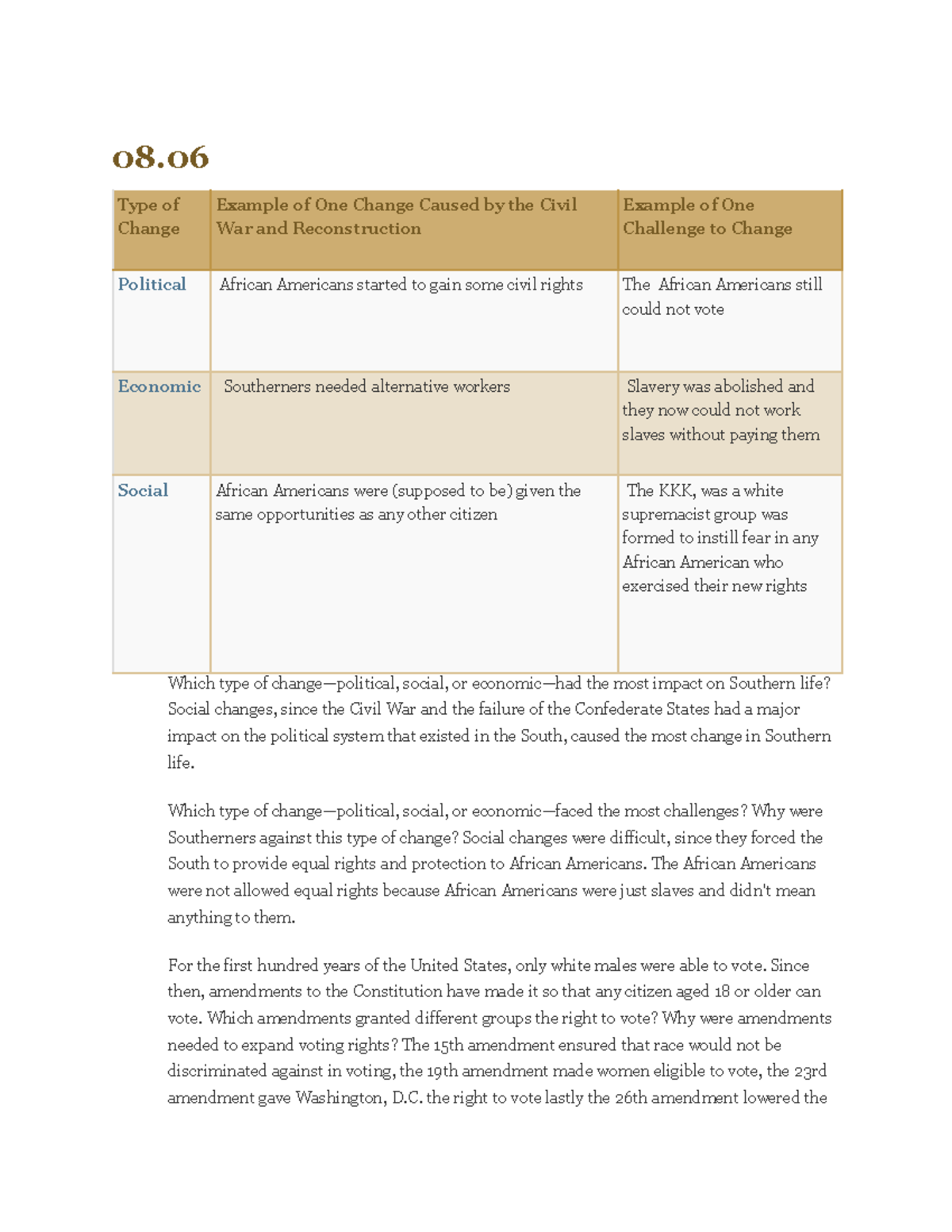 8,06 chart - nope - 08. Type of Change Example of One Change Caused by ...
