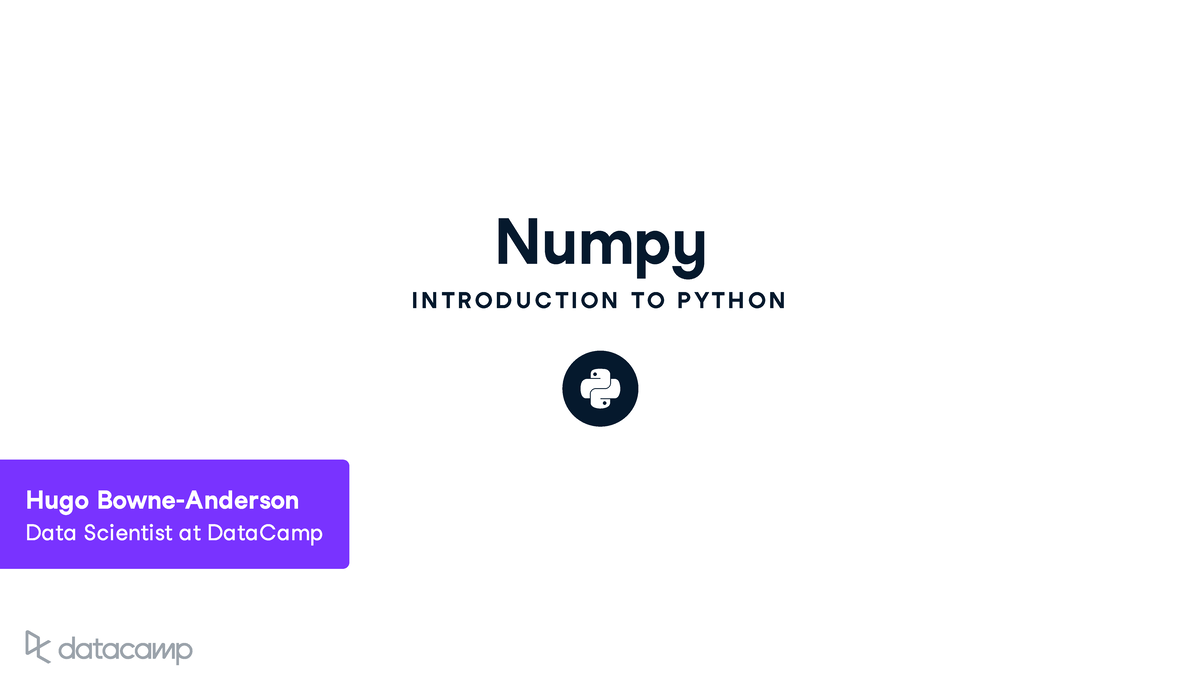 Chapter 4 - Numpy - Lecture notes 4 - Numpy INTRODUCTION TO PYTHON Hugo ...