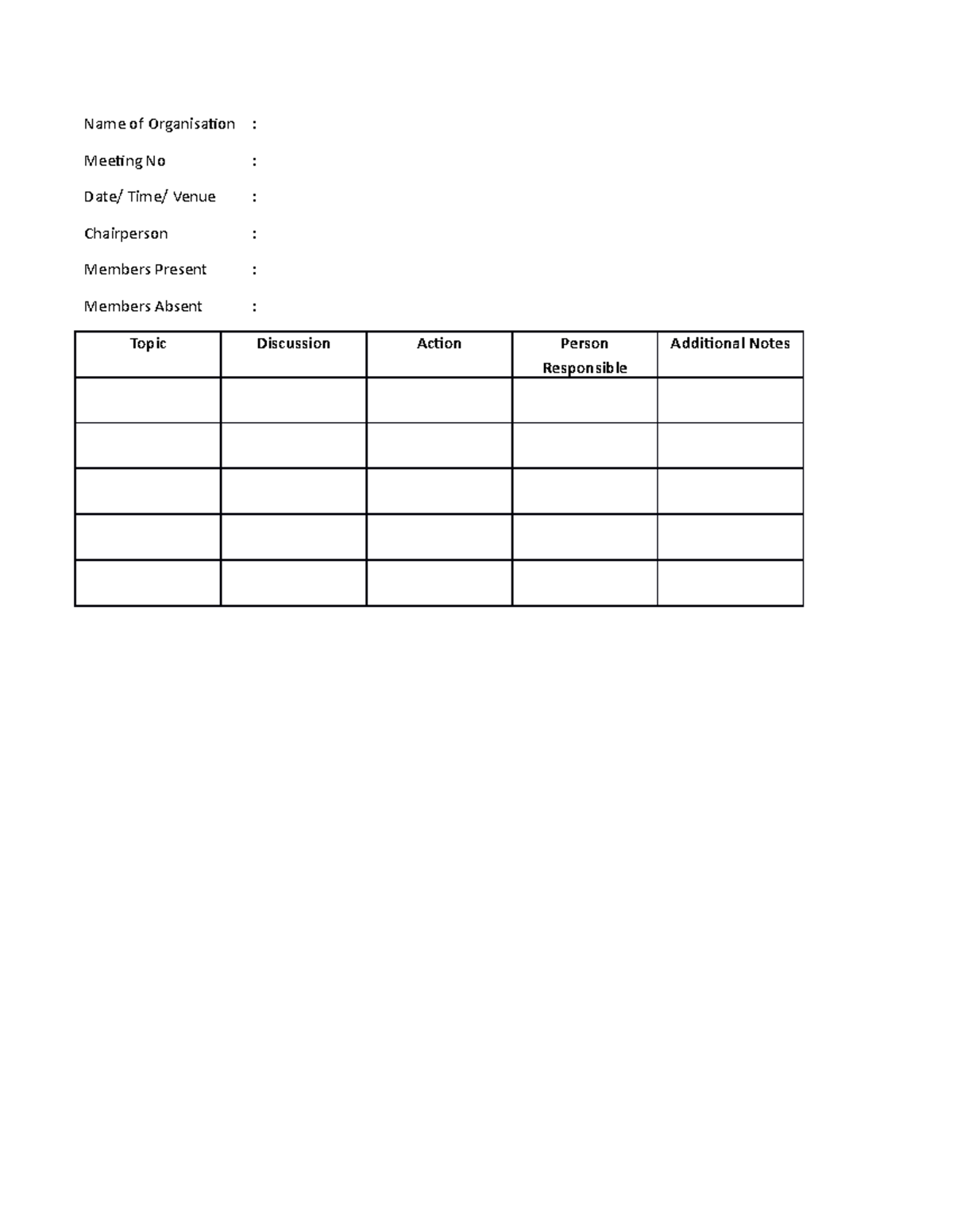 Samples of Minutes of Meeting - Fundamental English - UniKL - Studocu