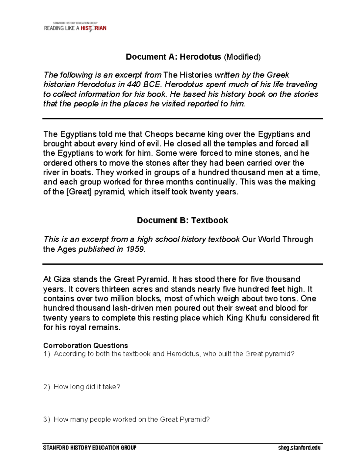 Egyptian Pyramids PDF - asd - Document A: Herodotus (Modified) The ...