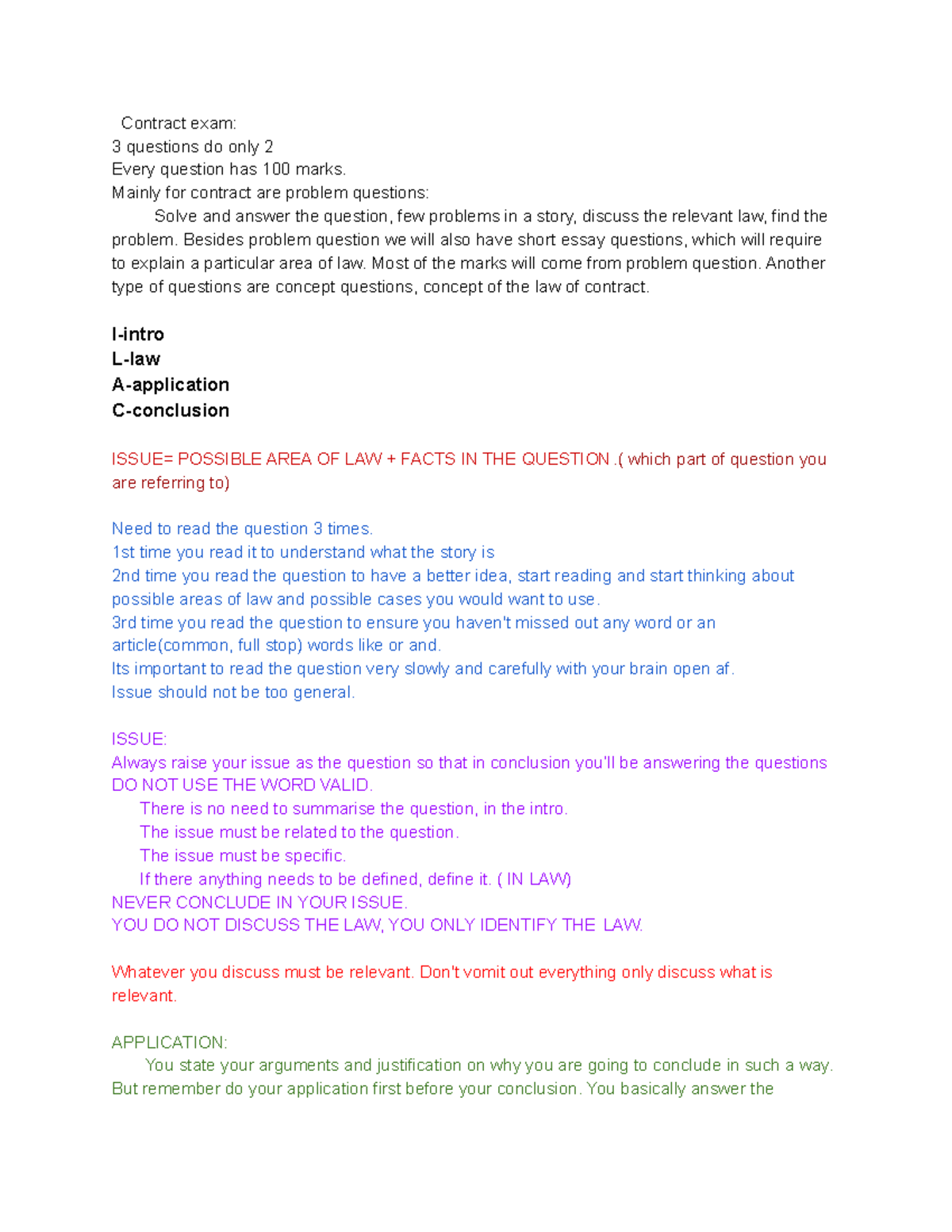 Contract problem solving - Contract exam: 3 questions do only 2 Every ...