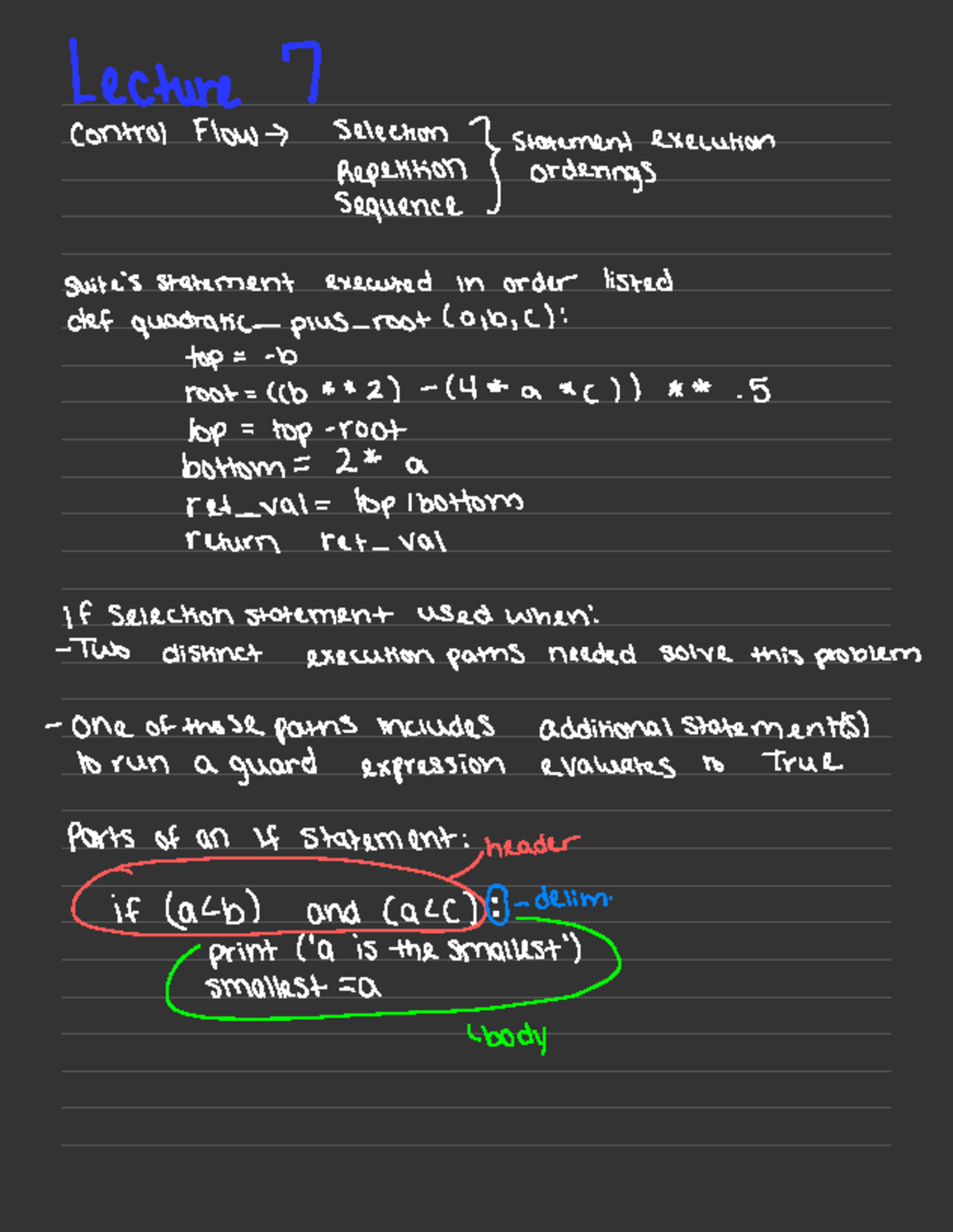 CSE115 copy 7- LECTURE 7 - Lecture 7 ####### control Flow → selection ...