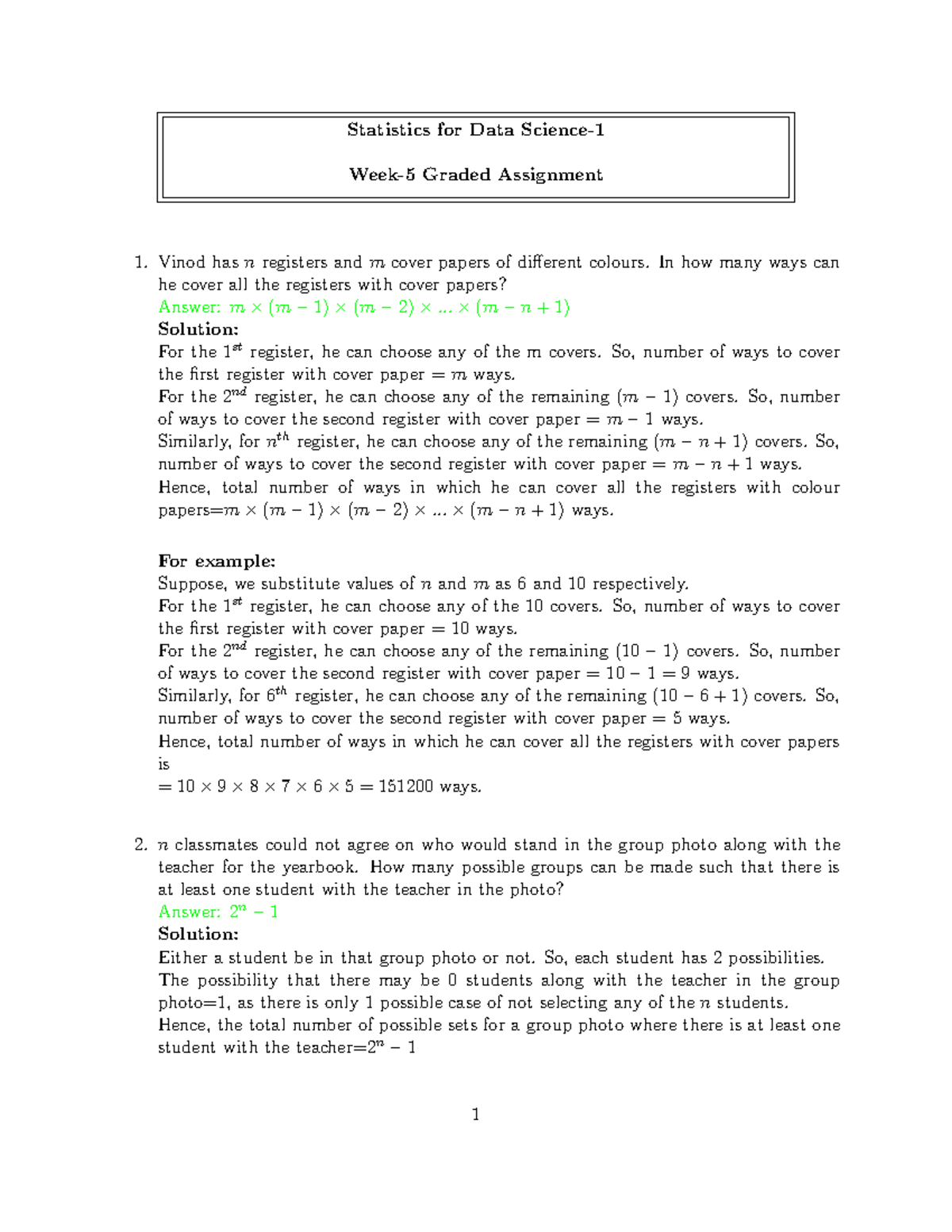 Week 5 GA Solution May24 - Statistics for Data Science- Week-5 Graded ...
