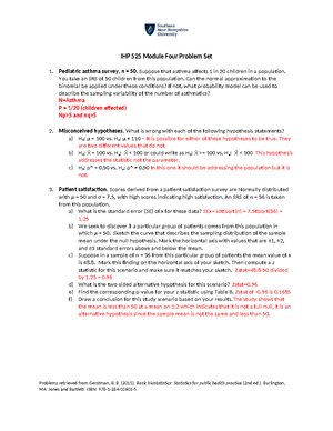 IHP 525 Journal 2 - Coursework - Lauren Levey Module Five Journal Findings IHP 525 For the first ...