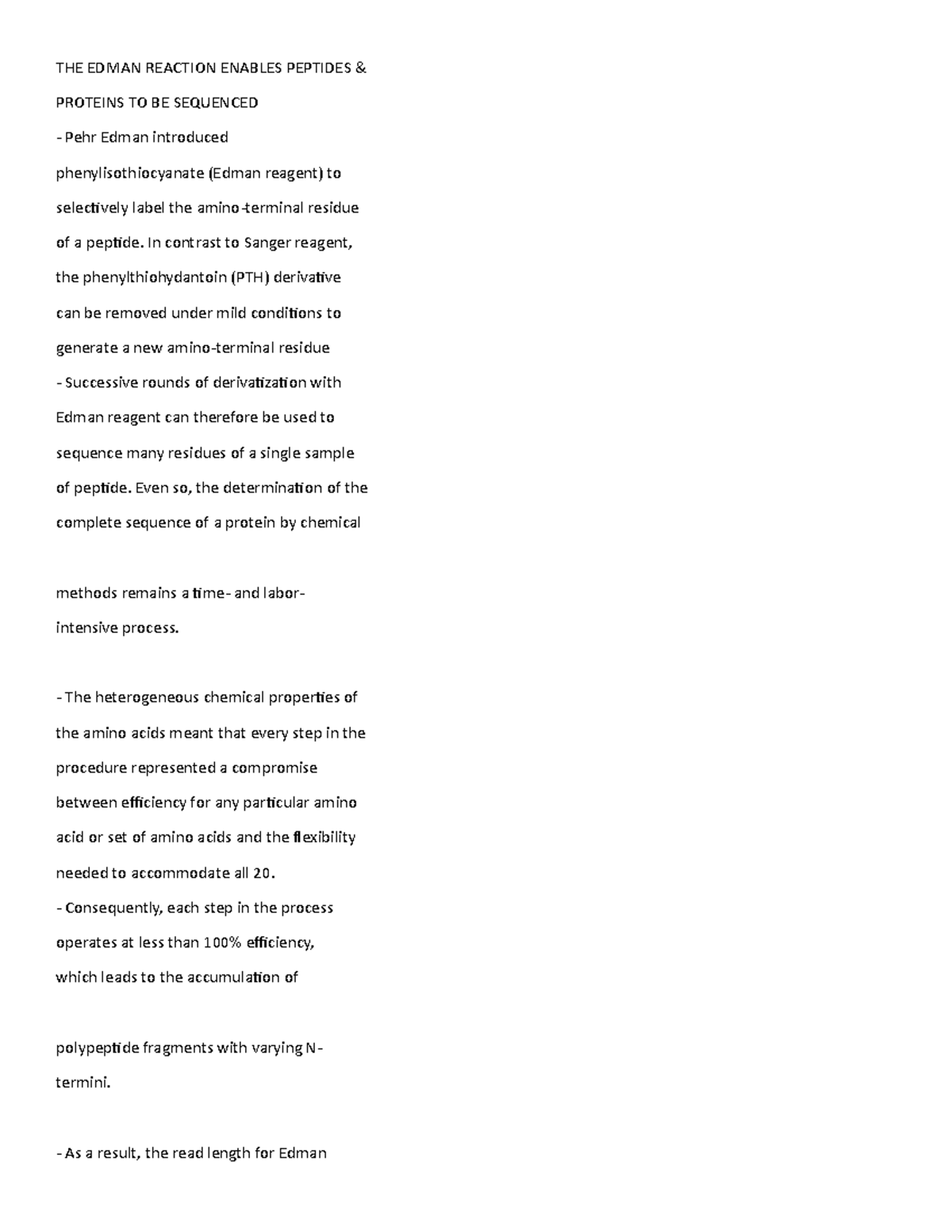 THE Edman Reaction Enables Peptides - THE EDMAN REACTION ENABLES ...