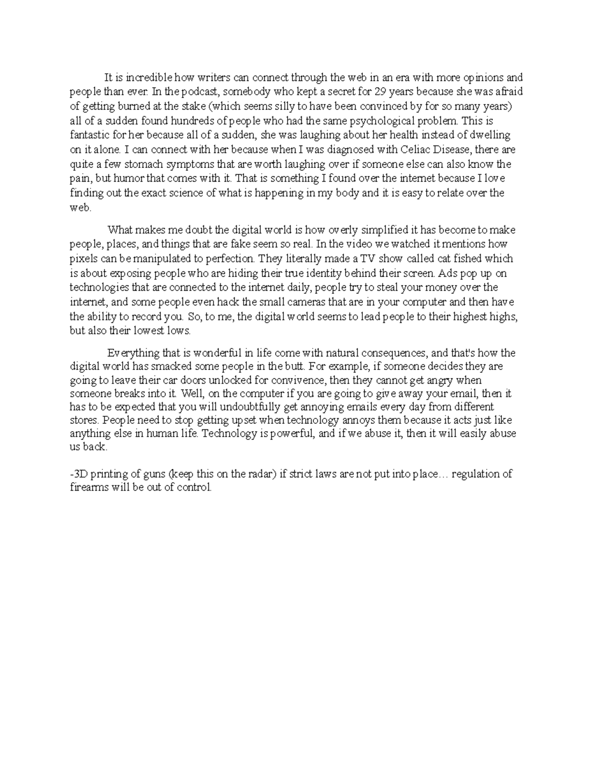 Readers Response 3 - Logical Writing - It is incredible how writers can ...