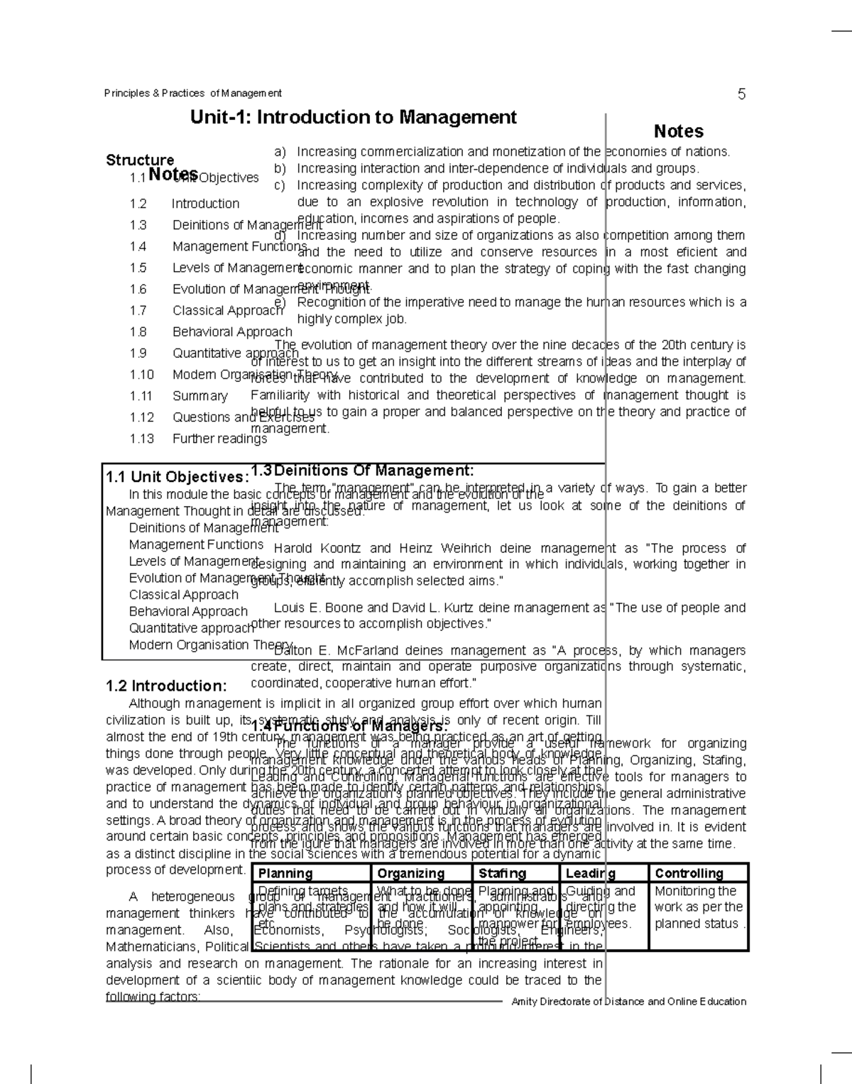 Principle & Practices of Management 1-converted - Amity Directorate of ...