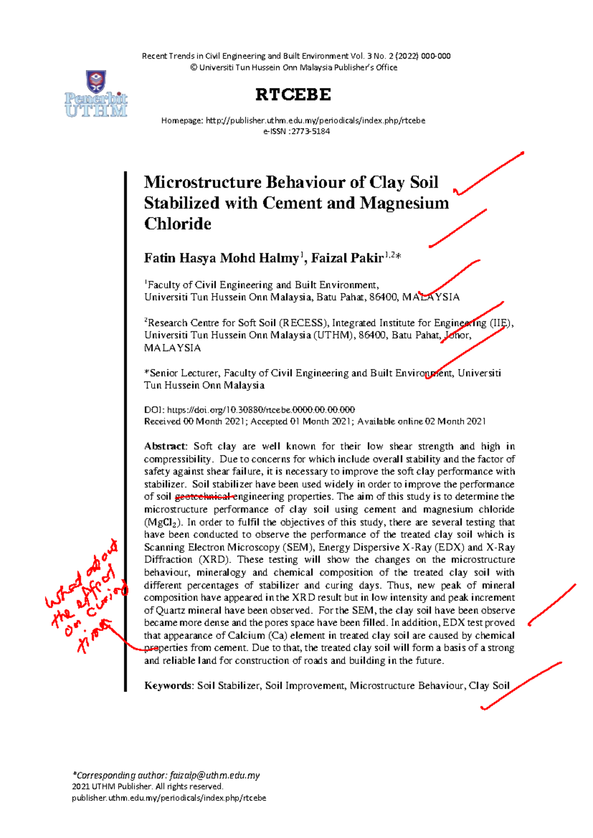 Microstructure Behaviour OF CLAY SOIL Stabilized WITH Cement AND ...