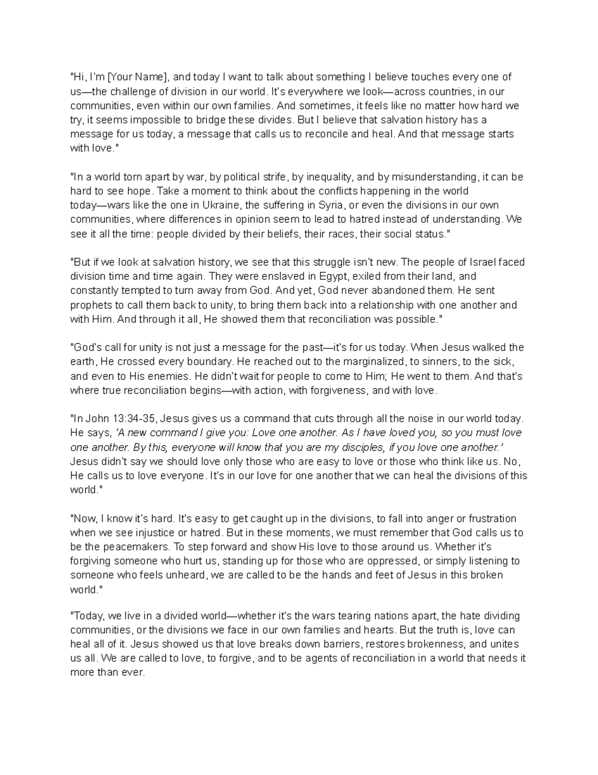 Preaching%20 Script - About current issues - "Hi, I’m [Your Name], and ...