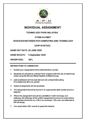 Assignment Group - CT111-2-3 COMPUTING THEORY ASSIGNMENT SCENARIO Most ...