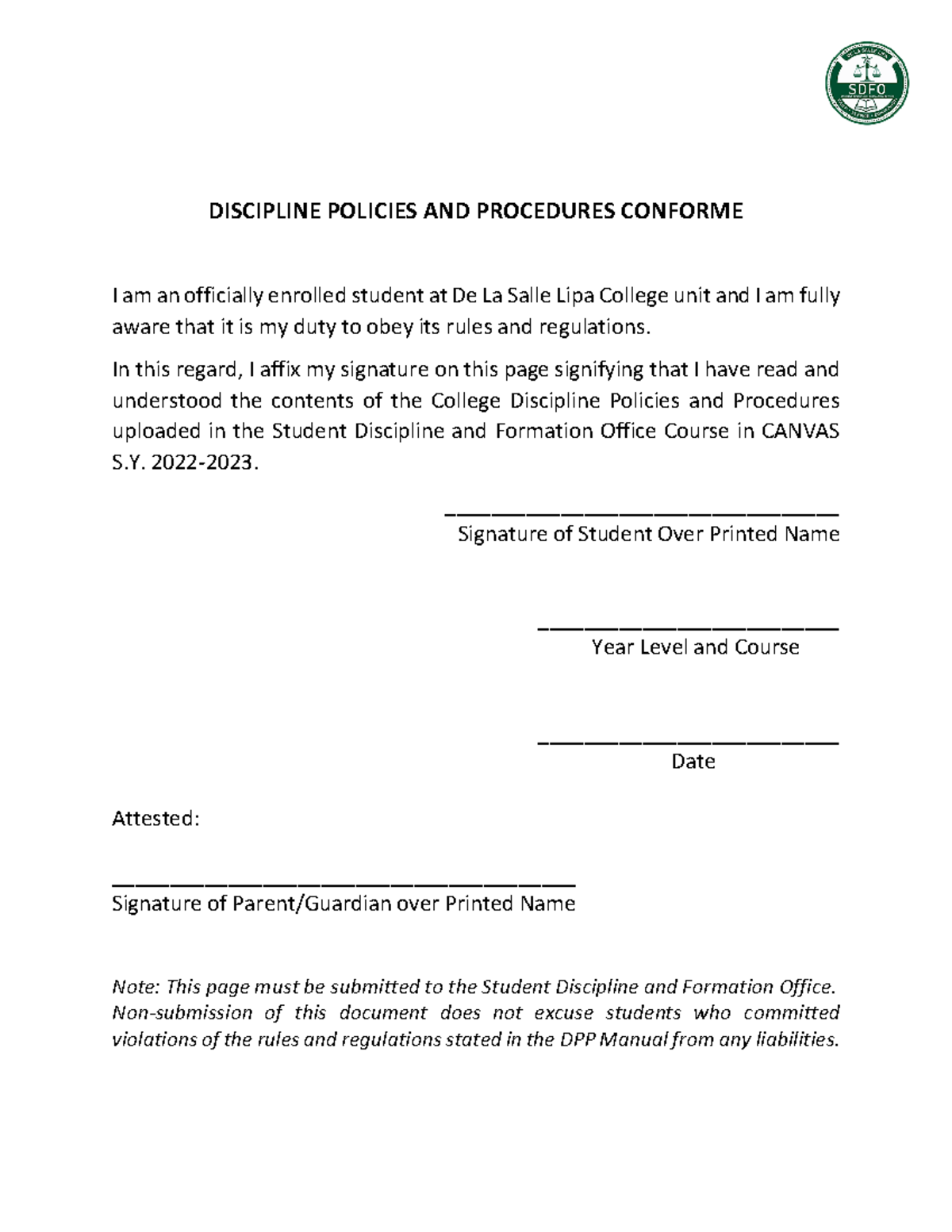 Discipline- Policies-AND- Procedures- Conforme - DISCIPLINE POLICIES ...