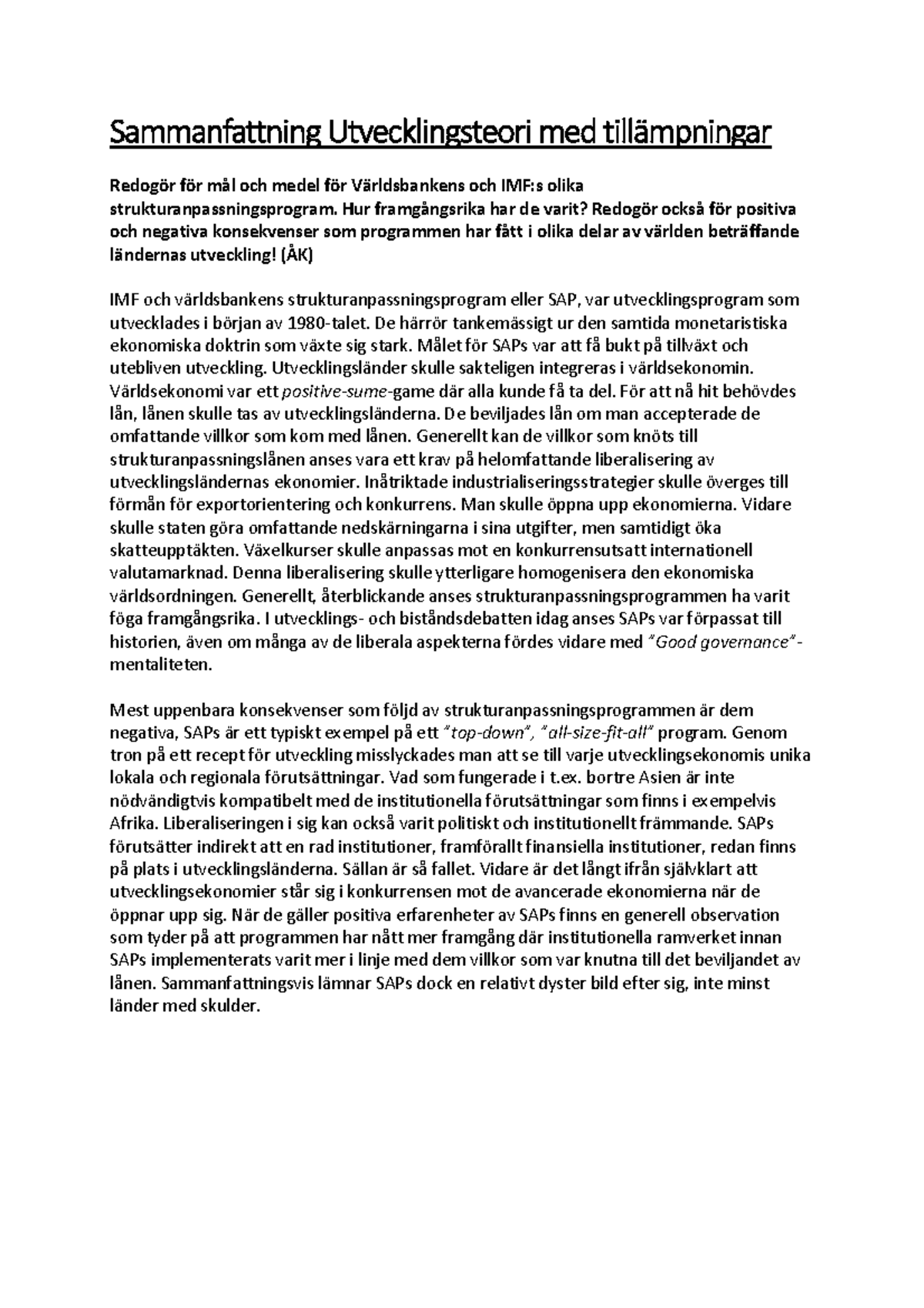 Sammanfattning Utvecklingsteori med tillämpningar - Warning: TT: undefined function: 32 Warning ...