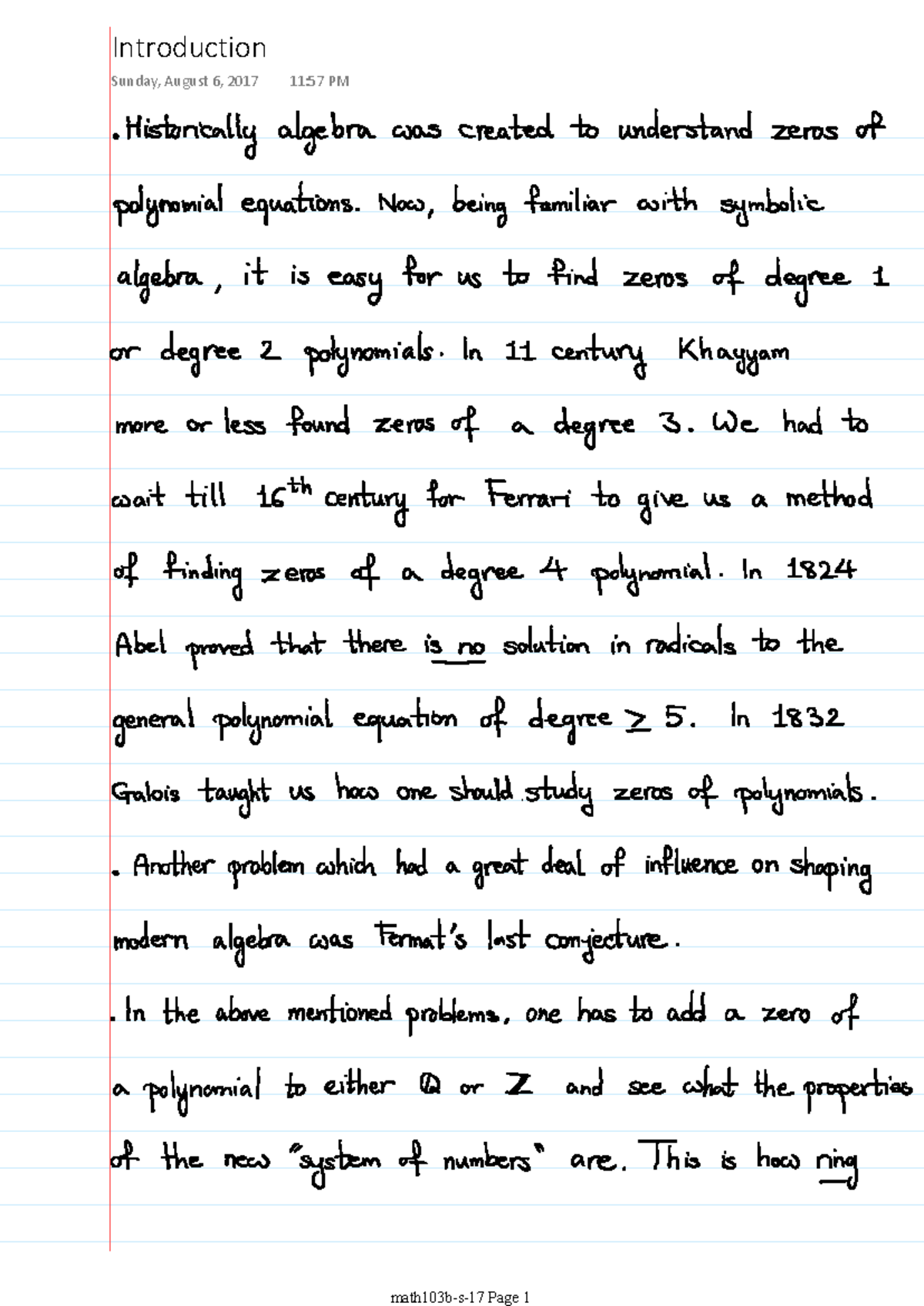 Math103b s 17 lecturenote 01 - MATH 103B - Introduction Sunday, August ...