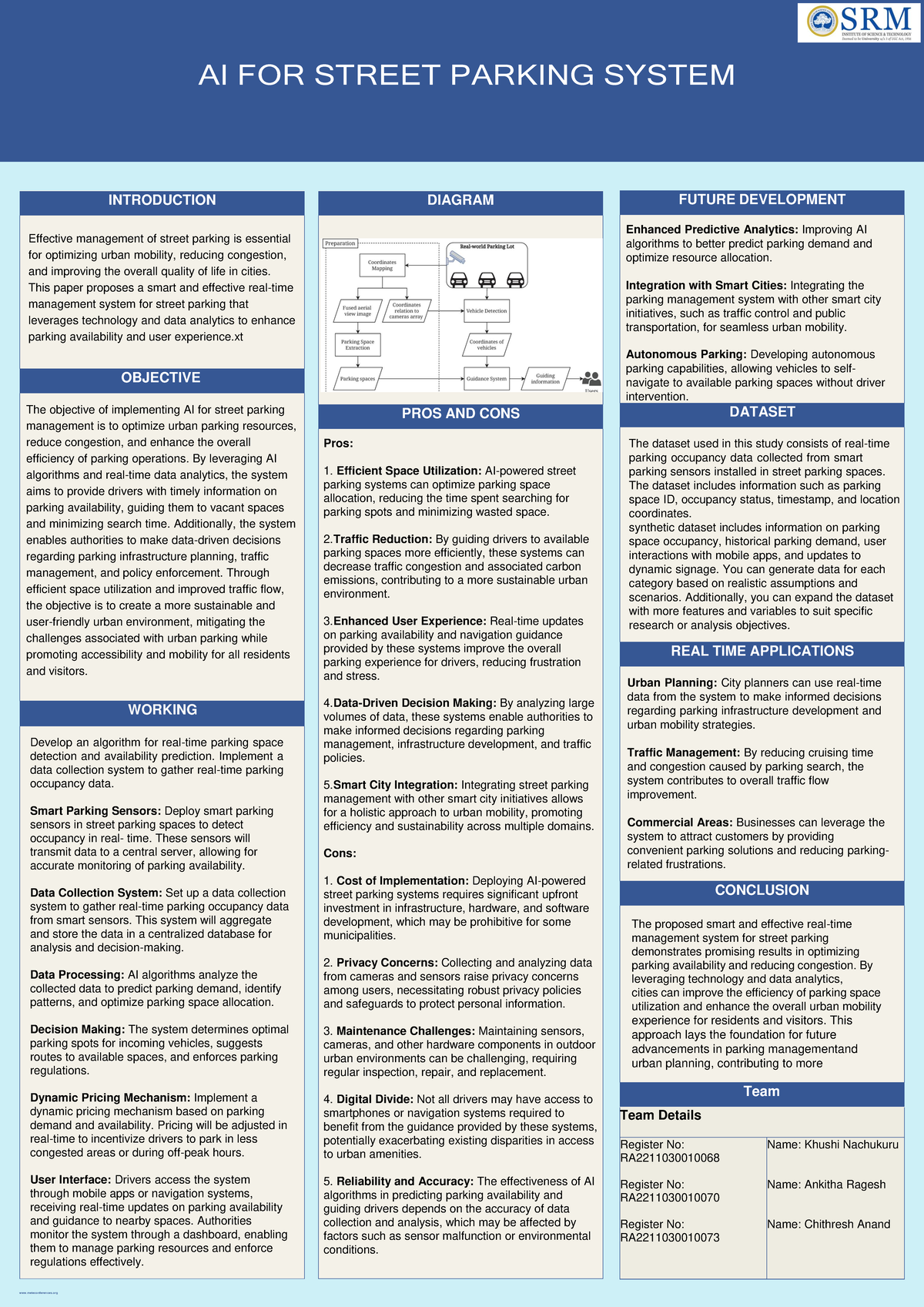 AI poster - Team Details: Register No 1: Register No 2: Register No 3 ...