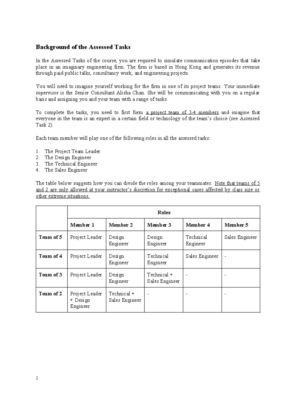 Background and Grouping - Background of the Assessed Tasks In the ...