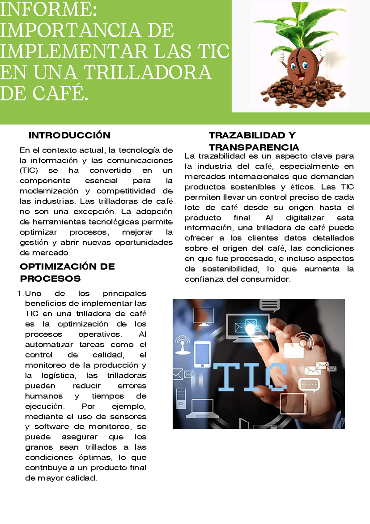 TIC - apuentes - INFORME: IMPORTANCIA DE IMPLEMENTAR LAS TIC EN UNA ...