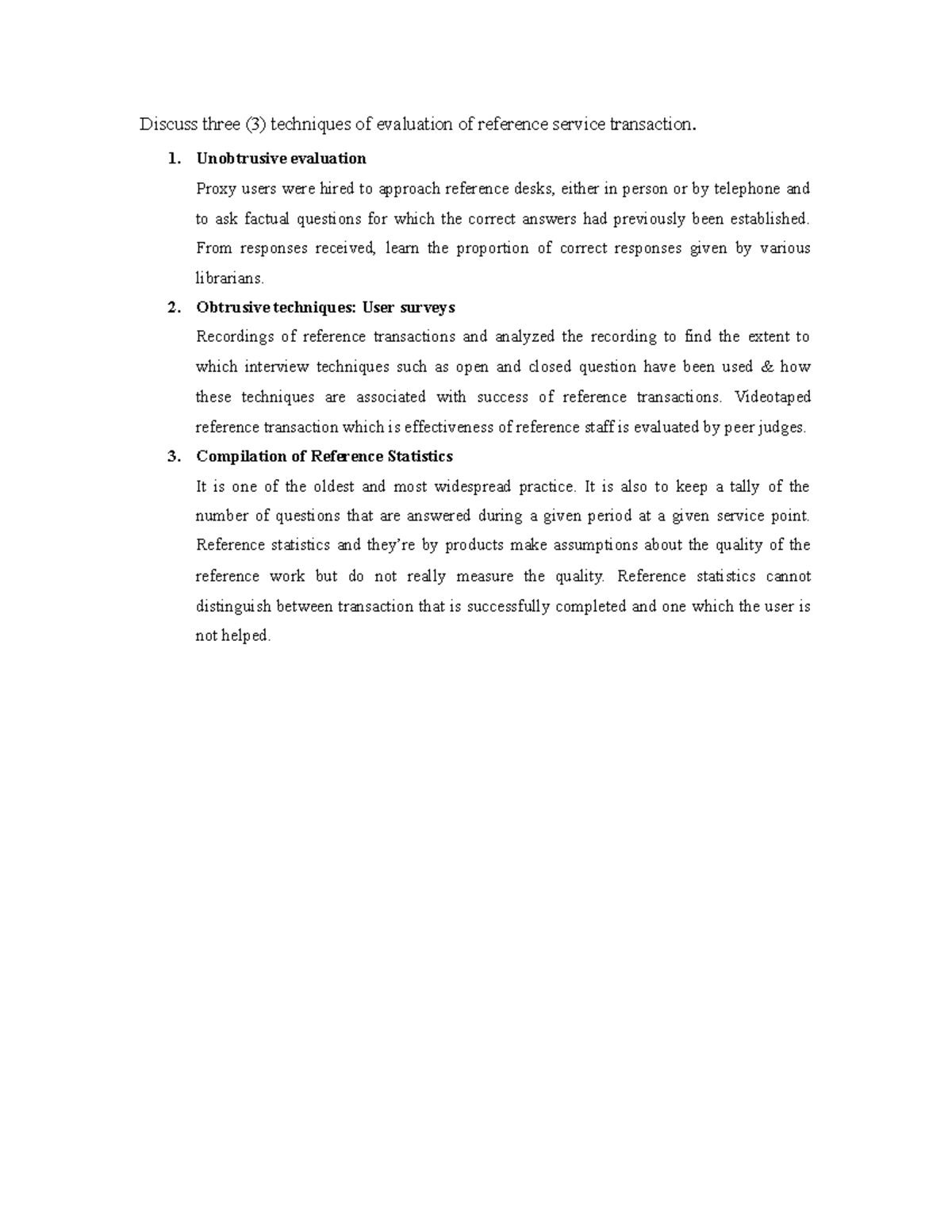 IMD236-Week 4 - httryst - Discuss three (3) techniques of evaluation of ...