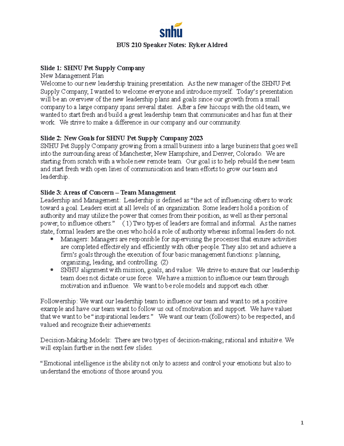 BUS 210 Speaker Notes - BUS 210 Speaker Notes: Ryker Aldred Slide 1 ...