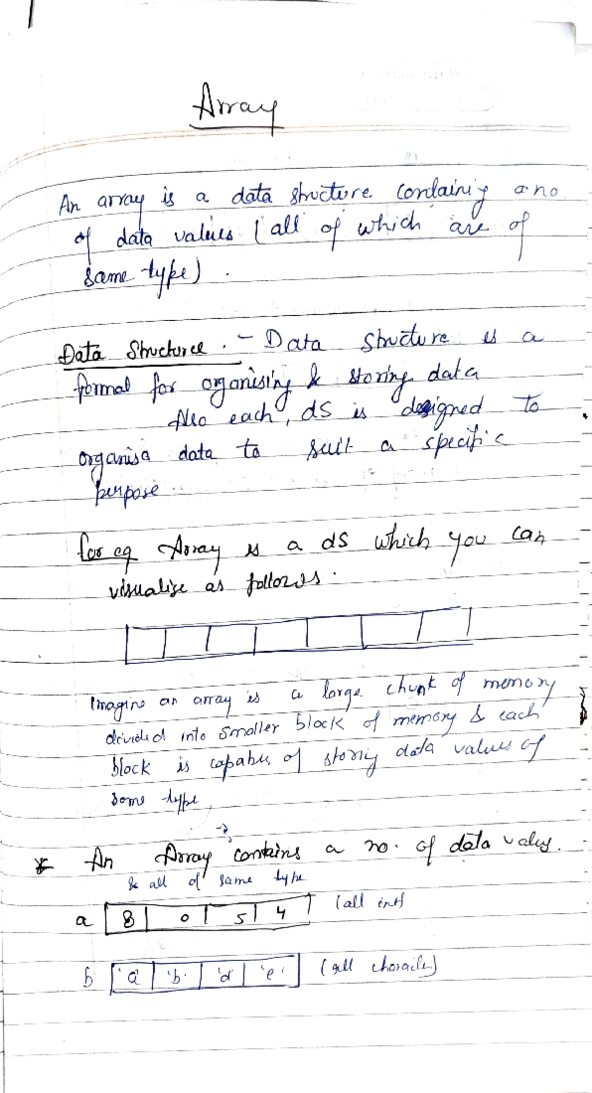 Arrays and pointers note - data shuture (ordain dato valua ( all of ...