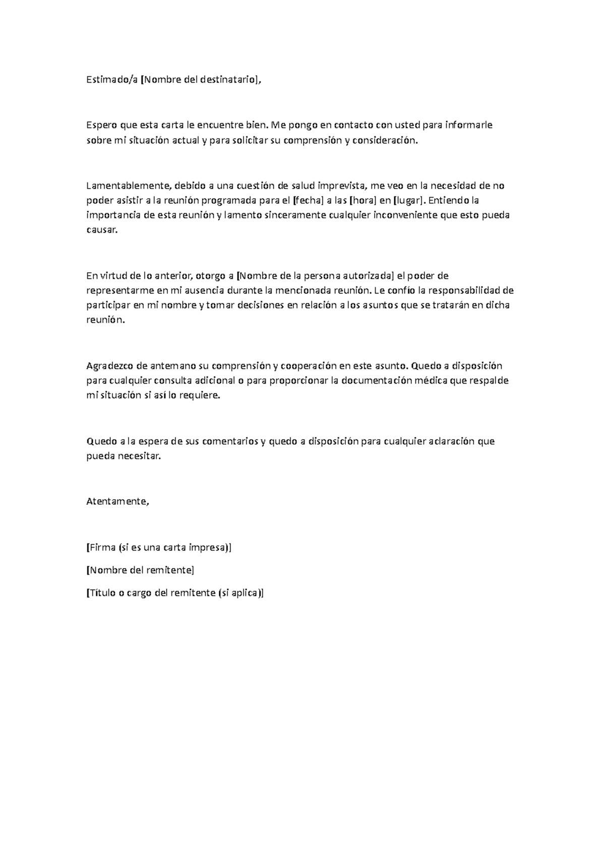 Estimado - sib - Estimado/a [Nombre del destinatario], Espero que esta ...