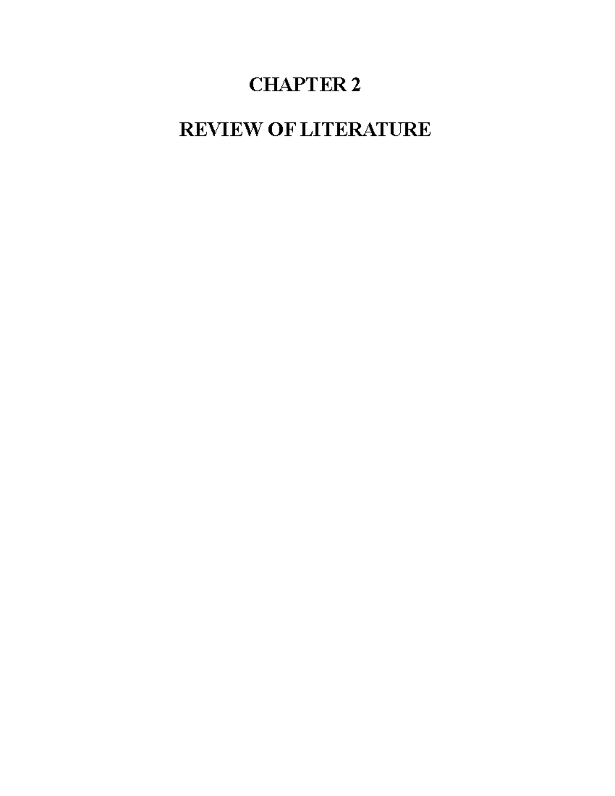 Chapter 2 Review OF Literature - CHAPTER 2 REVIEW OF LITERATURE 2 ...