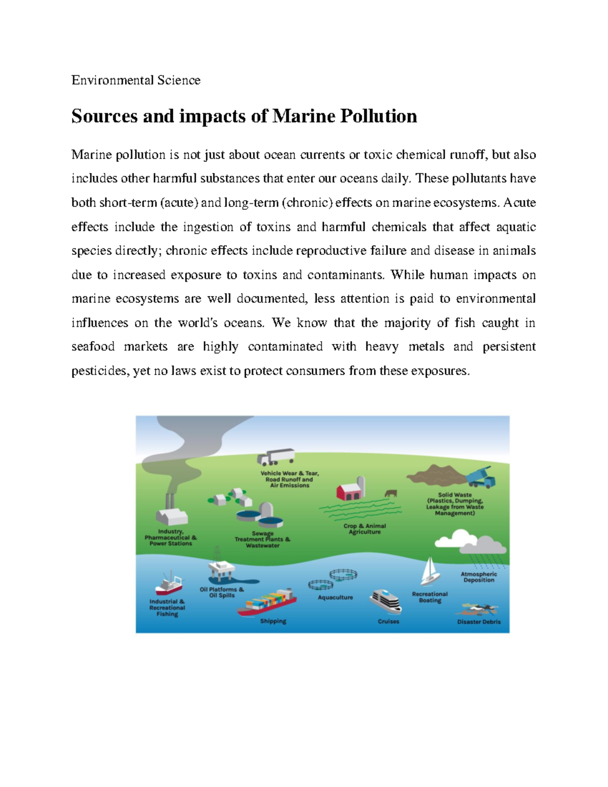 Sources and impacts of Marine Pollution - Environmental Science Sources ...
