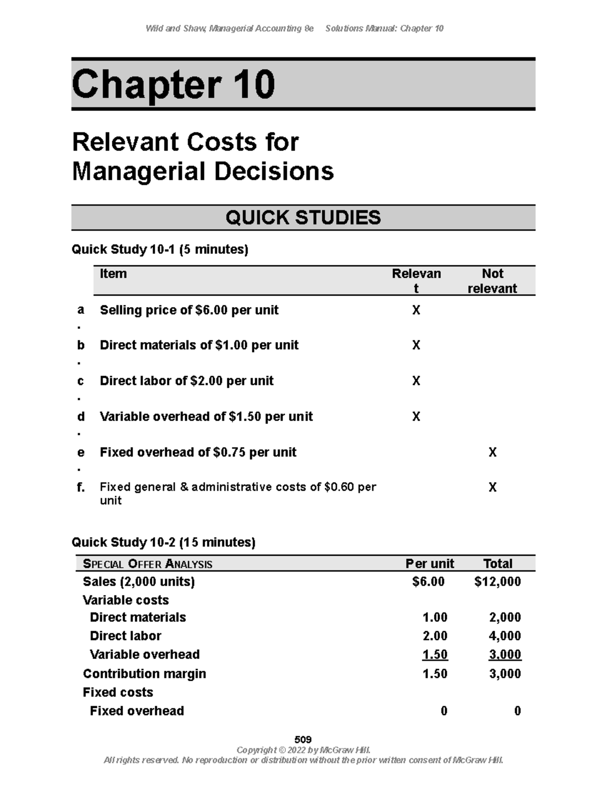 Ch. 10 HW Solutions - Wild and Shaw, Managerial Accounting 8e Solutions ...